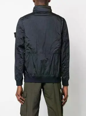 Stone Island Compass-logo Zip-up Windbreaker - Blue
