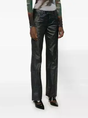 MUGLER Wax-effect Straight-leg Trousers
