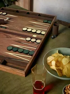 L'Objet Matis Wood Backgammon Set