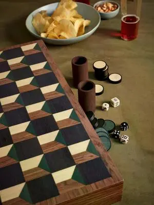 L'Objet Matis Wood Backgammon Set