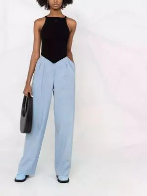COURREGES Mesh Tips Ribbed-knitted Tank Top