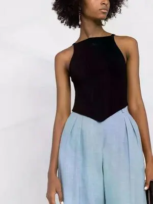 COURREGES Mesh Tips Ribbed-knitted Tank Top