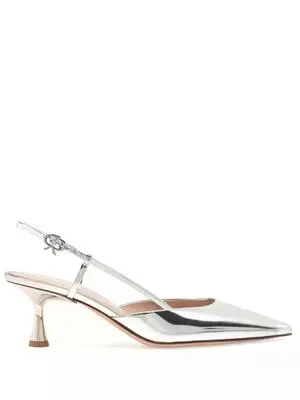 GIANVITO ROSSI Ascent 55mm Leather Slingback Pumps - Silver