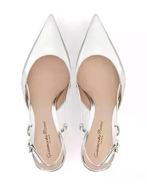 GIANVITO ROSSI Ascent 55mm Leather Slingback Pumps - Silver