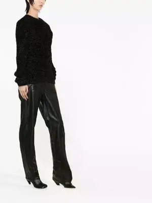 Alberta Ferretti Glittered Puff-sleeved Jumper