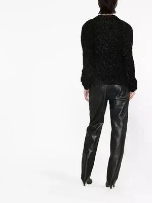Alberta Ferretti Glittered Puff-sleeved Jumper