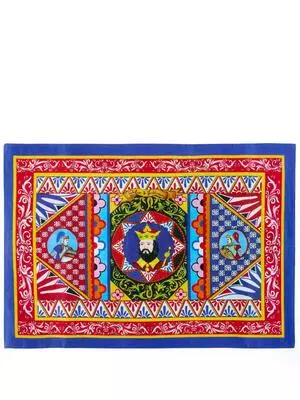 Dolce & Gabbana Carretto-print Placemat And Napkin Set - Multicolour