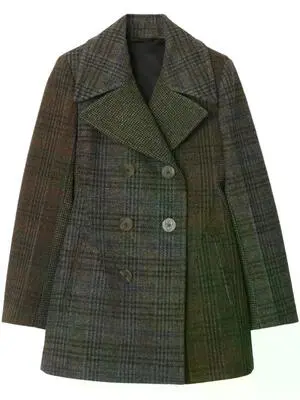 Burberry Checked Patchwork Double-breasted Coat