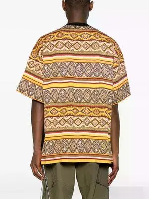 MASTERMIND WORLD Logo-patch Striped Cotton T-shirt