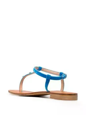 MADISON MAISON Embellished Leather Thong Sandals