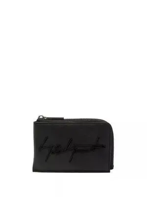Yohji Yamamoto Logo-patch Leather Wallet - Black