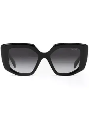 Prada Triangle-logo Square Sunglasses - Black