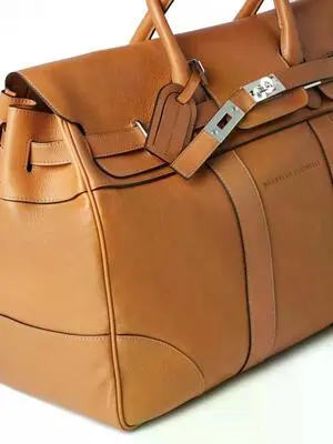 Brunello Cucinelli Leather Holdall With Logo Stamp