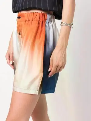 Gauchère Gradient-effect Elasticated-waist Shorts