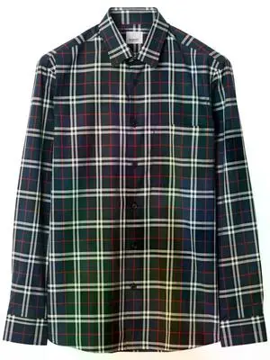 Burberry Simpson Checked Cotton Shirt - Black