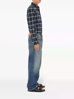 Burberry Simpson Checked Cotton Shirt - Black