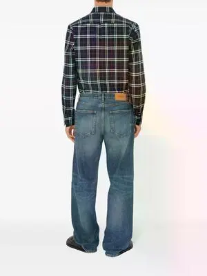Burberry Simpson Checked Cotton Shirt - Black