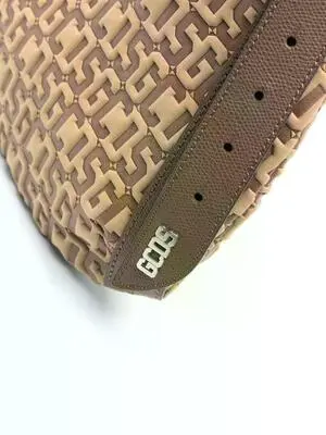 Gcds Monogram-embossed Shoulder Bag - Brown