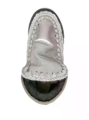 Mou Crochet Stitch-trim Shearling Sneaker Boots