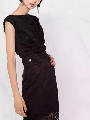 Philipp Plein Lace Midi Skirt - Black
