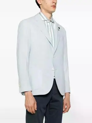 LARDINI Striped Single-breasted Blazer - Blue