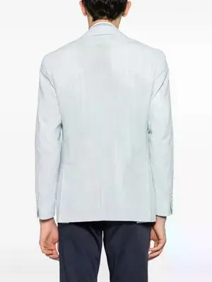 LARDINI Striped Single-breasted Blazer - Blue