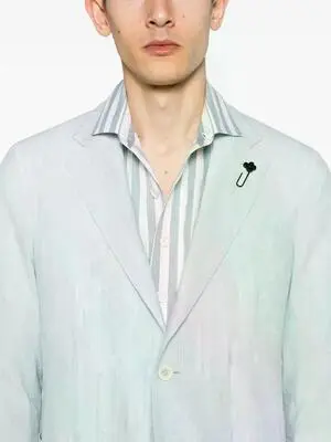 LARDINI Striped Single-breasted Blazer - Blue