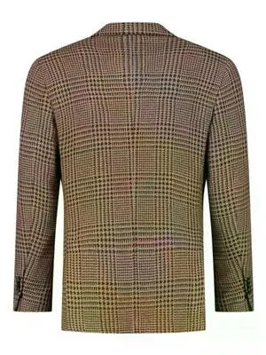 LARDINI Brooch-detail Single-breasted Blazer - Brown