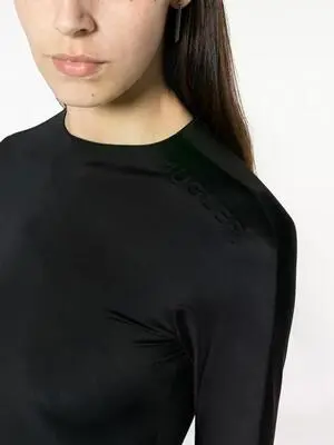 MUGLER Logo-embossed Long-sleeve Bodysuit