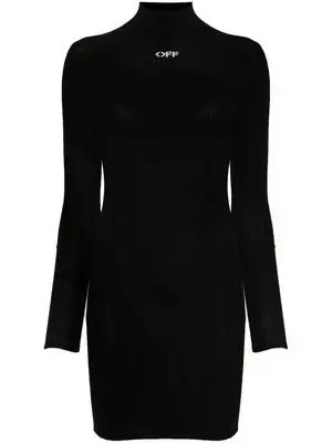 Off-White Off Stamp Embroidered Mini Dress