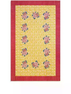 LISA CORTI Arabesque Corolla Rectangular Tablecloth - Yellow