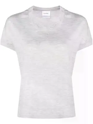 BARRIE Short-Sleeve Cashmere Top Grey