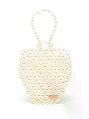 0711 TBILISI Beaded Tote Bag - White