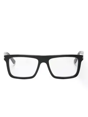Gucci Logo-engraved Square-frame Glasses - Black