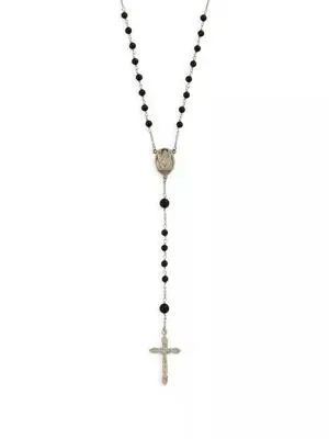 Dolce & Gabbana Gemstone-embellished Rosary Necklace - Silver