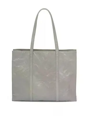 Prada Large Leather Tote Bag - Grey