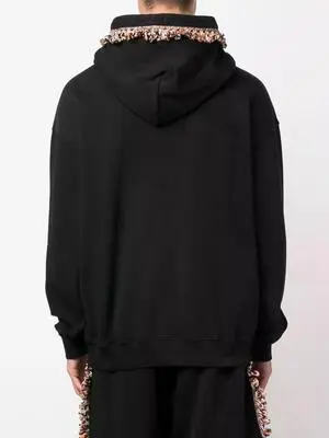 COUNTY OF MILAN Fringed-trim Pullover Hoodie