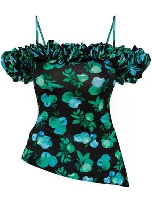 Coperni Floral-print Blouse - Black