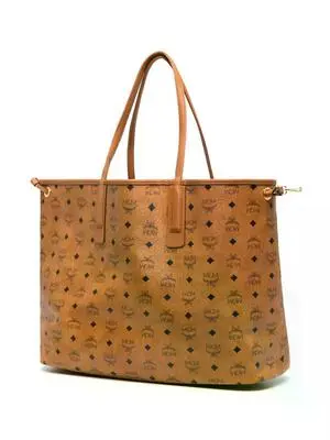 Mcm Large Liz Reversible Tote Bag - Brown