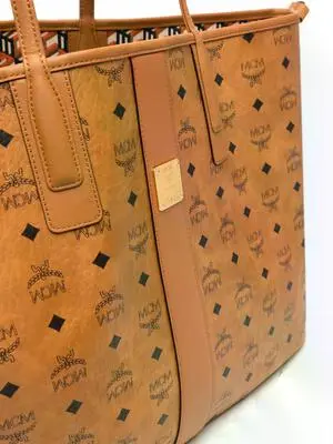 Mcm Large Liz Reversible Tote Bag - Brown