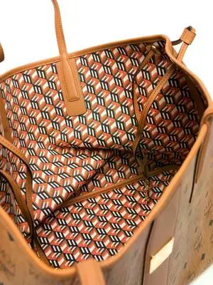 Mcm Large Liz Reversible Tote Bag - Brown
