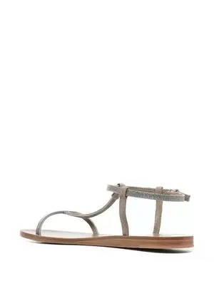 Brunello Cucinelli Embellished T-bar Sandals