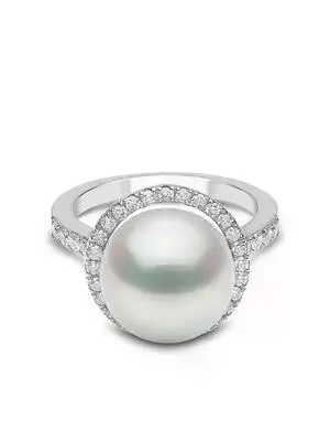 Yoko London 18kt White Gold South Sea Pearl And Diamond Ring - Silver