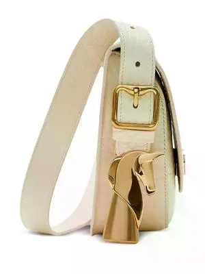 Burberry Leather Crossbody Saddle Bag - Neutrals