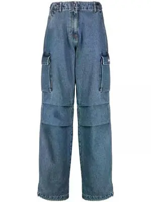 Coperni High-waisted Wide-leg Cargo Trousers