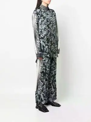 PIERRE-LOUIS MASCIA Abstract-print Silk Shirt