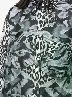 PIERRE-LOUIS MASCIA Abstract-print Silk Shirt