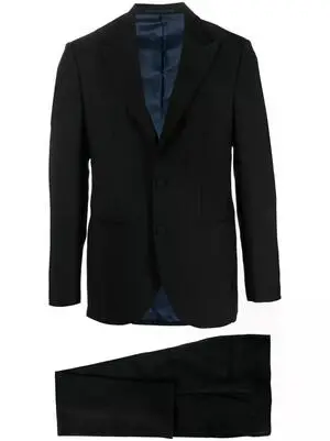 D4.0 Single-breasted Wool Suit - Black