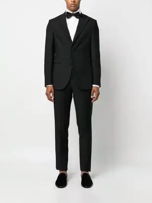 D4.0 Single-breasted Wool Suit - Black