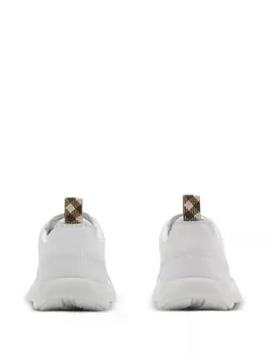 Burberry Leather Lace-up Sneakers With Equestrian Knight Design - White